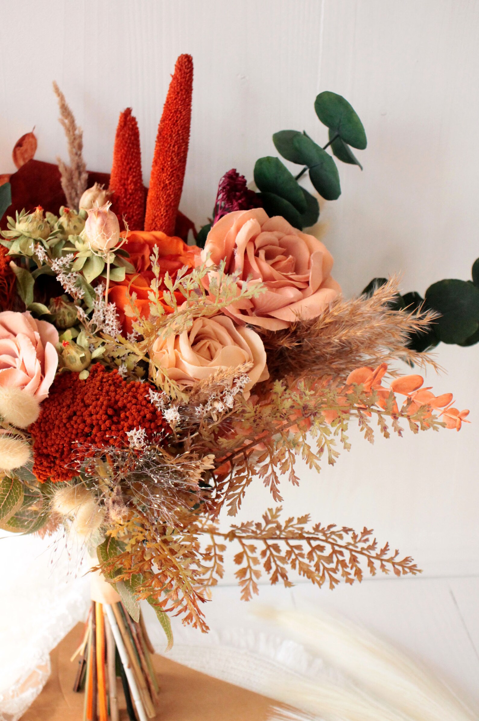 Terracotta Dust Flowers of Beige Rosesfall Weddingboho | Etsy