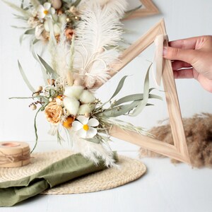 Set of 2 Triangles Flowers,wall Decor,triangular Wreath Dried ...