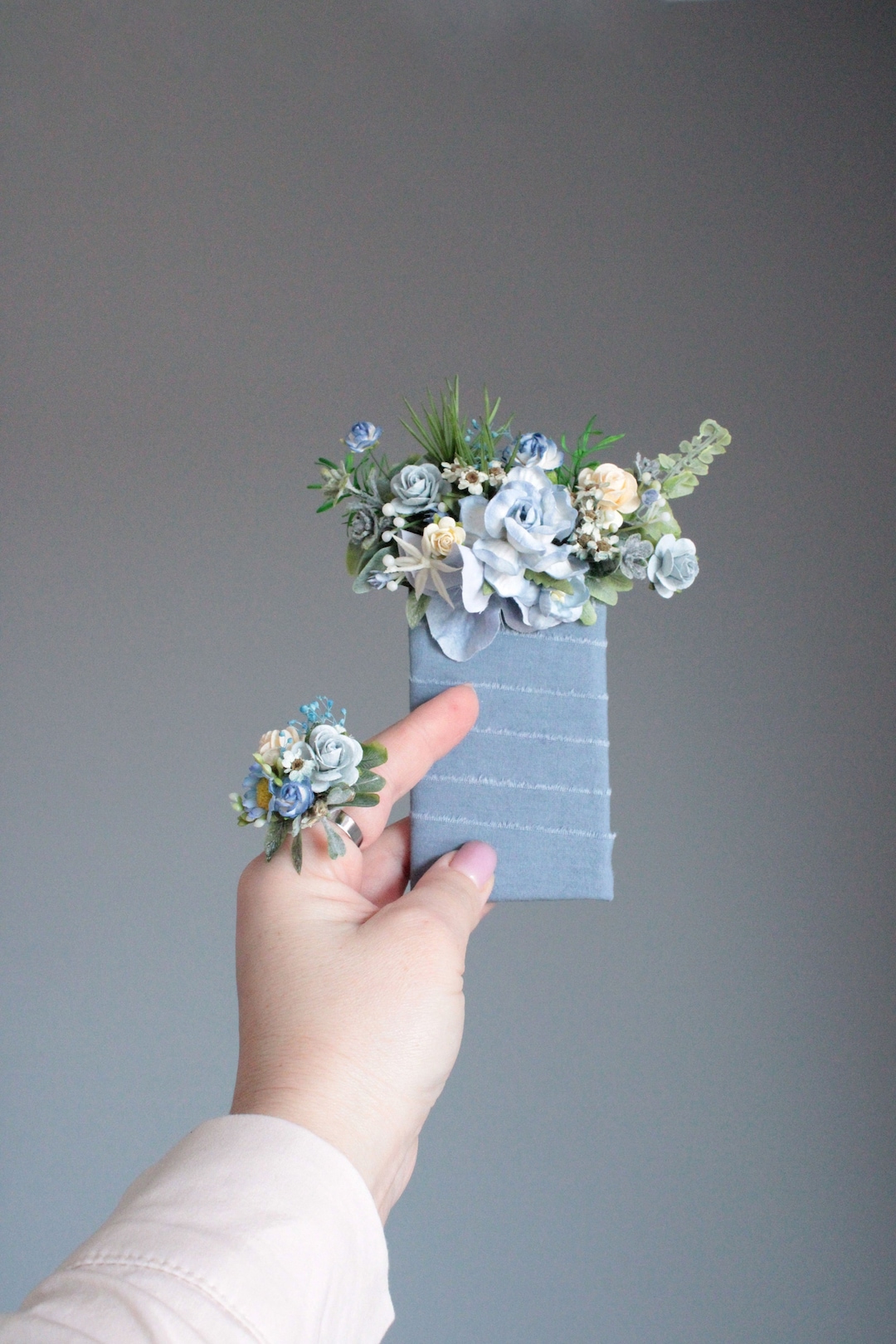 Blue Floral Pocket Boutonniere, Groom Wedding Accessory, Rustic ...
