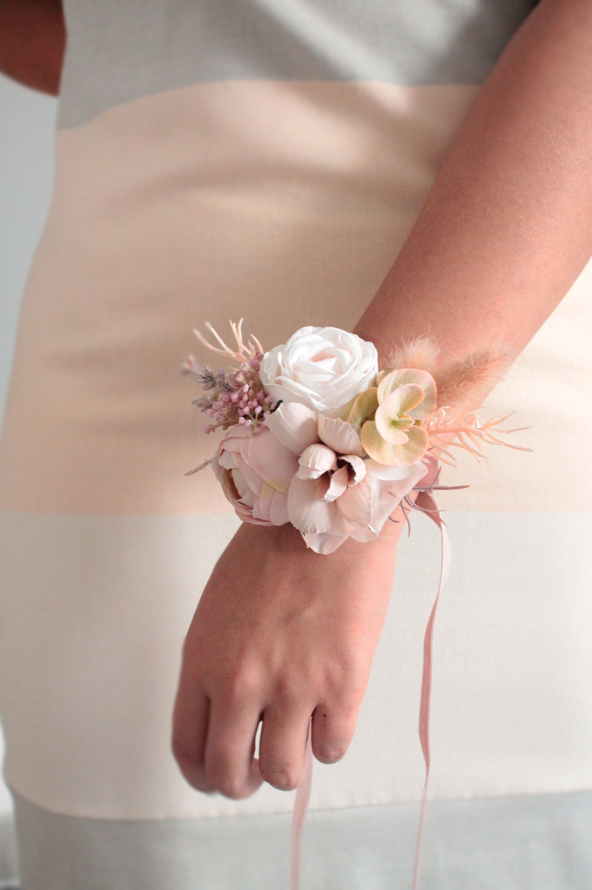 Blush Pink Creamy Flower Corsageflower Corsagepink - Etsy