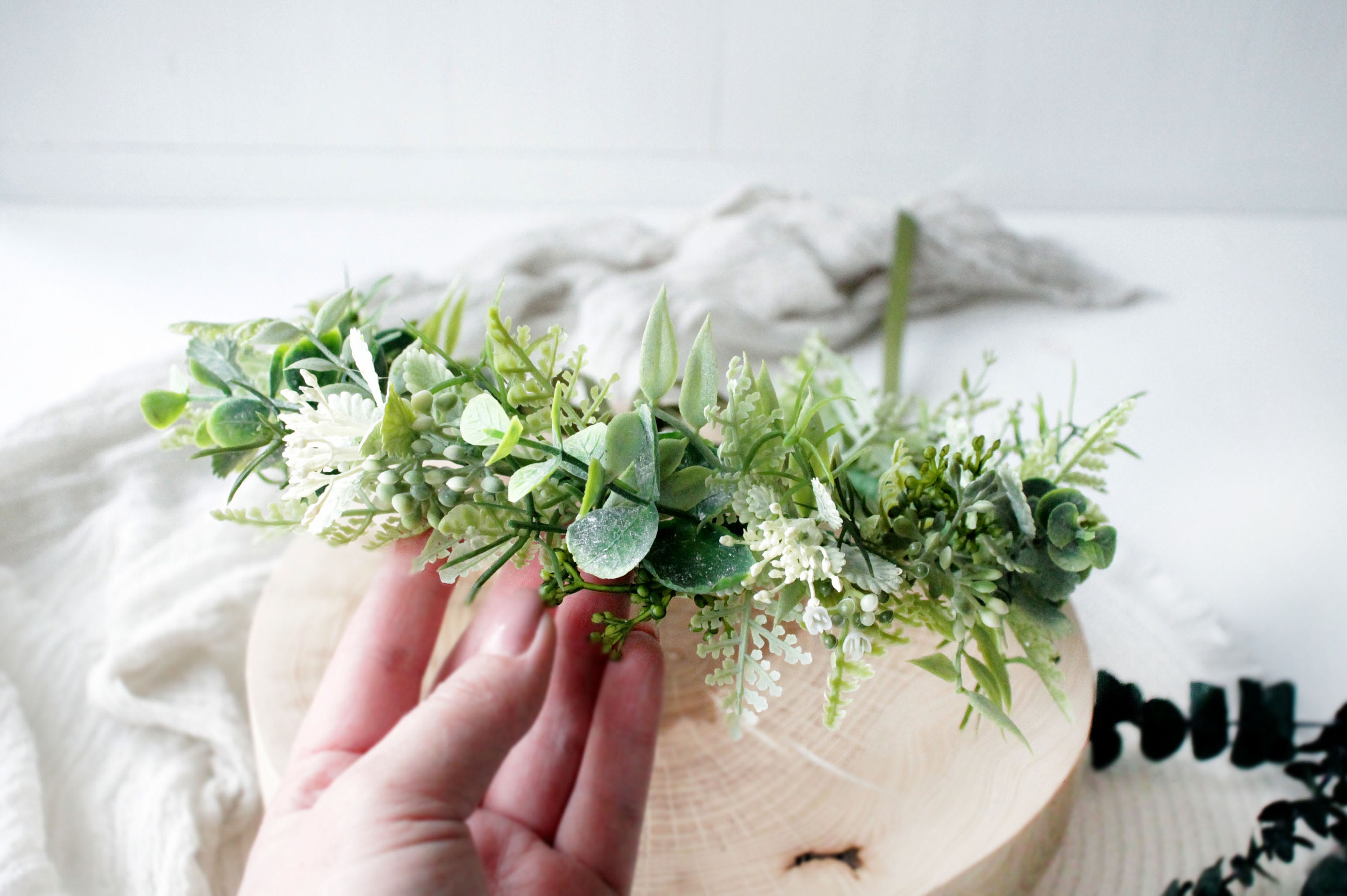 Eucalyptus Flower Crown, Rustic Wedding Hair Wreath,maternity Crown ...