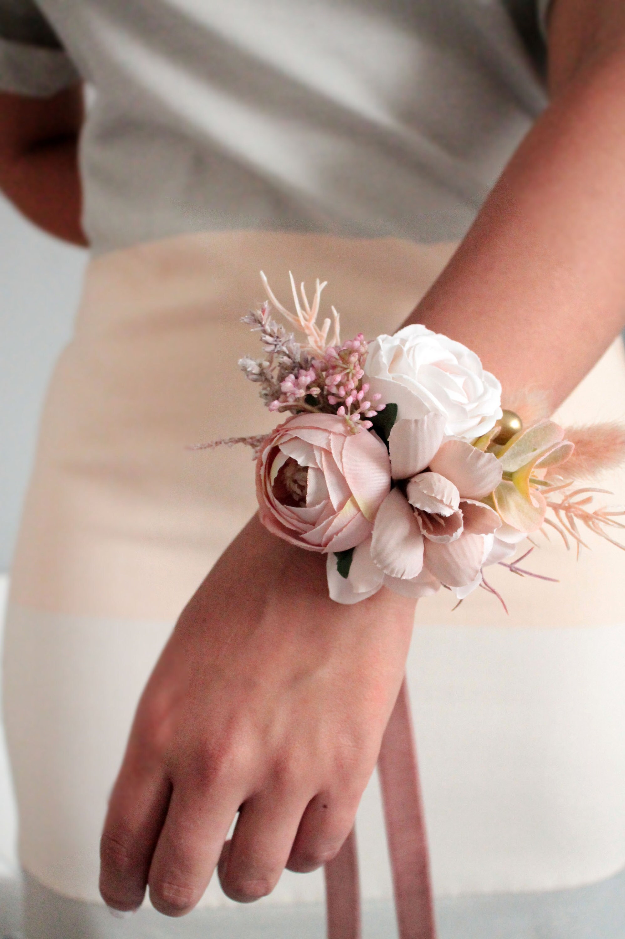 Blush Pink Creamy Flower Corsageflower Corsagepink - Etsy