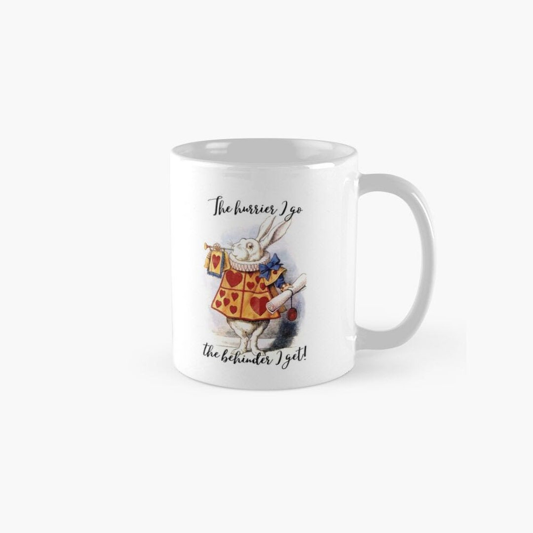 Alice's Adventures White Rabbit Classic Illustration and Quote Mug ...