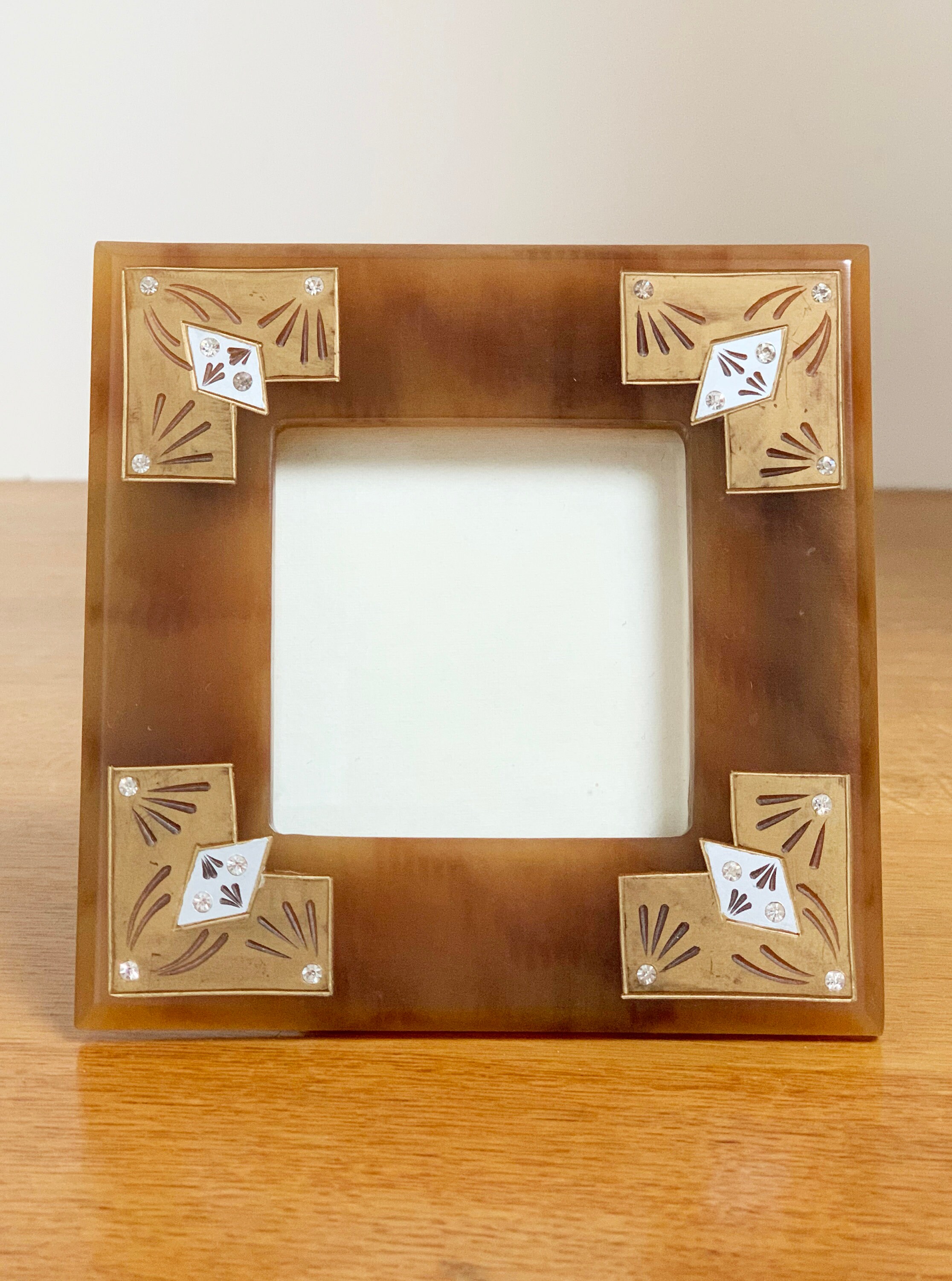 Art Deco Bakelite 30s 40s Vintage Picture Frame, Camel Color With Facet ...