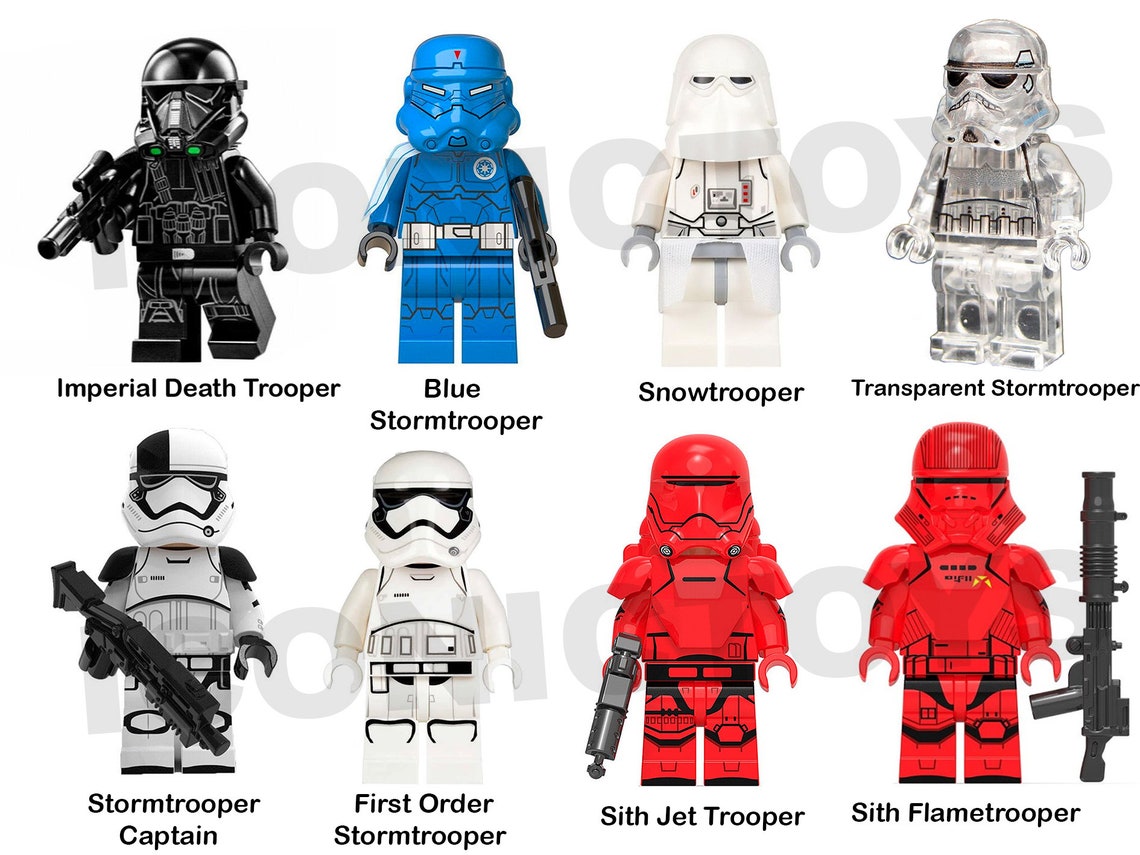 Star Wars Stormtroopers Custom Lego Mini Figures Clones Jedi - Etsy