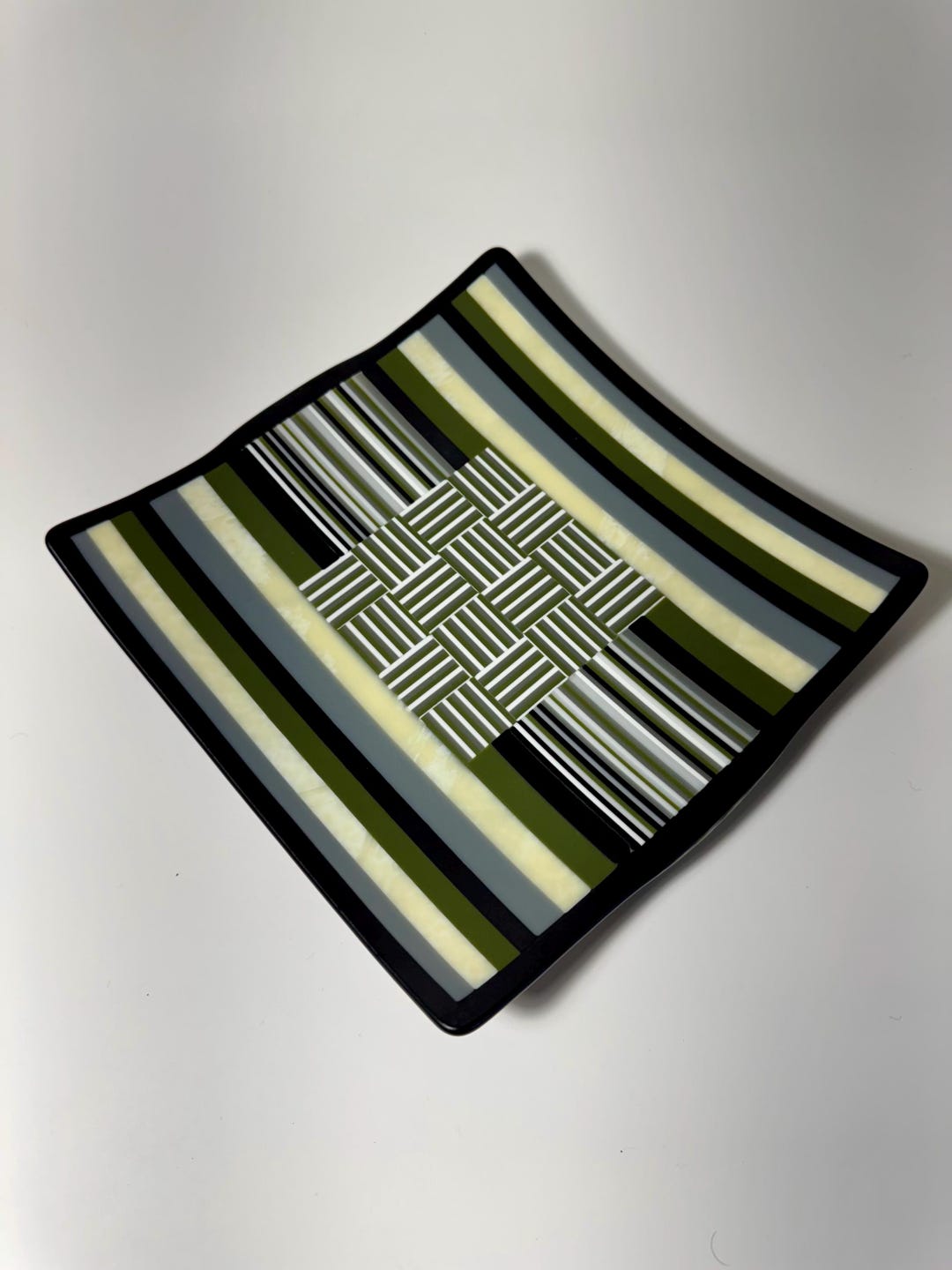 Fused and Slumped Glass Pattern Plate - Etsy