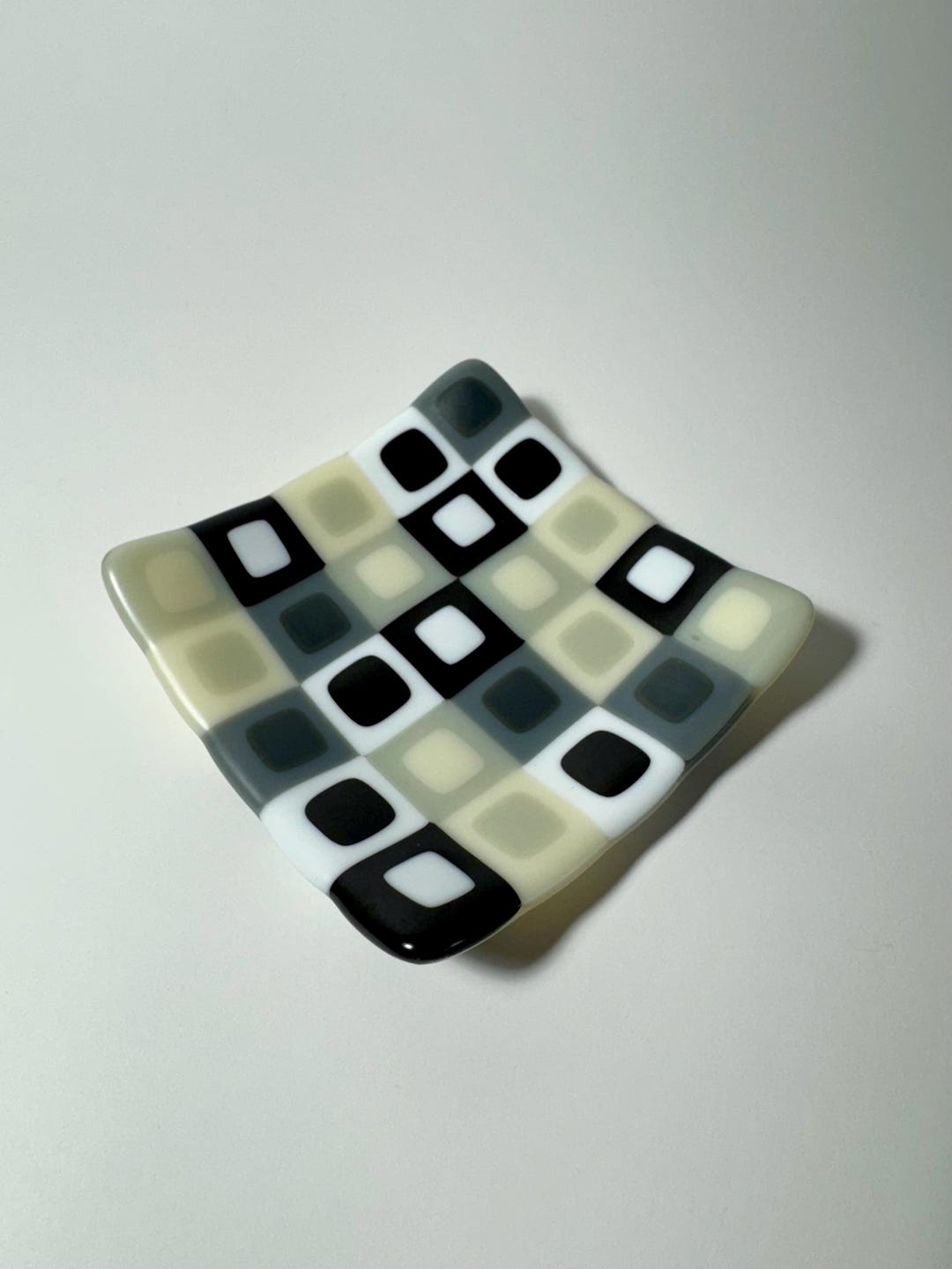 Fused and Slumped Glass Squares Plate - Etsy