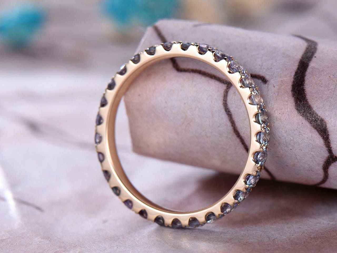 Unique Color-change Alexandrite Ring Full Eternity Wedding - Etsy