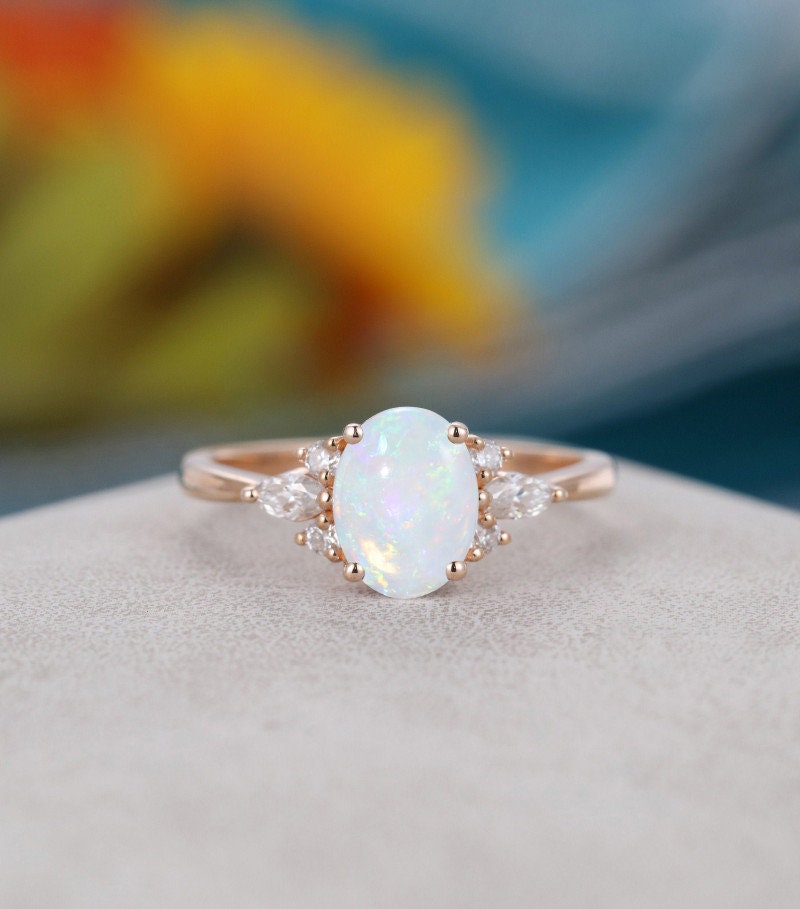 Natural Opal Engagement Rings
