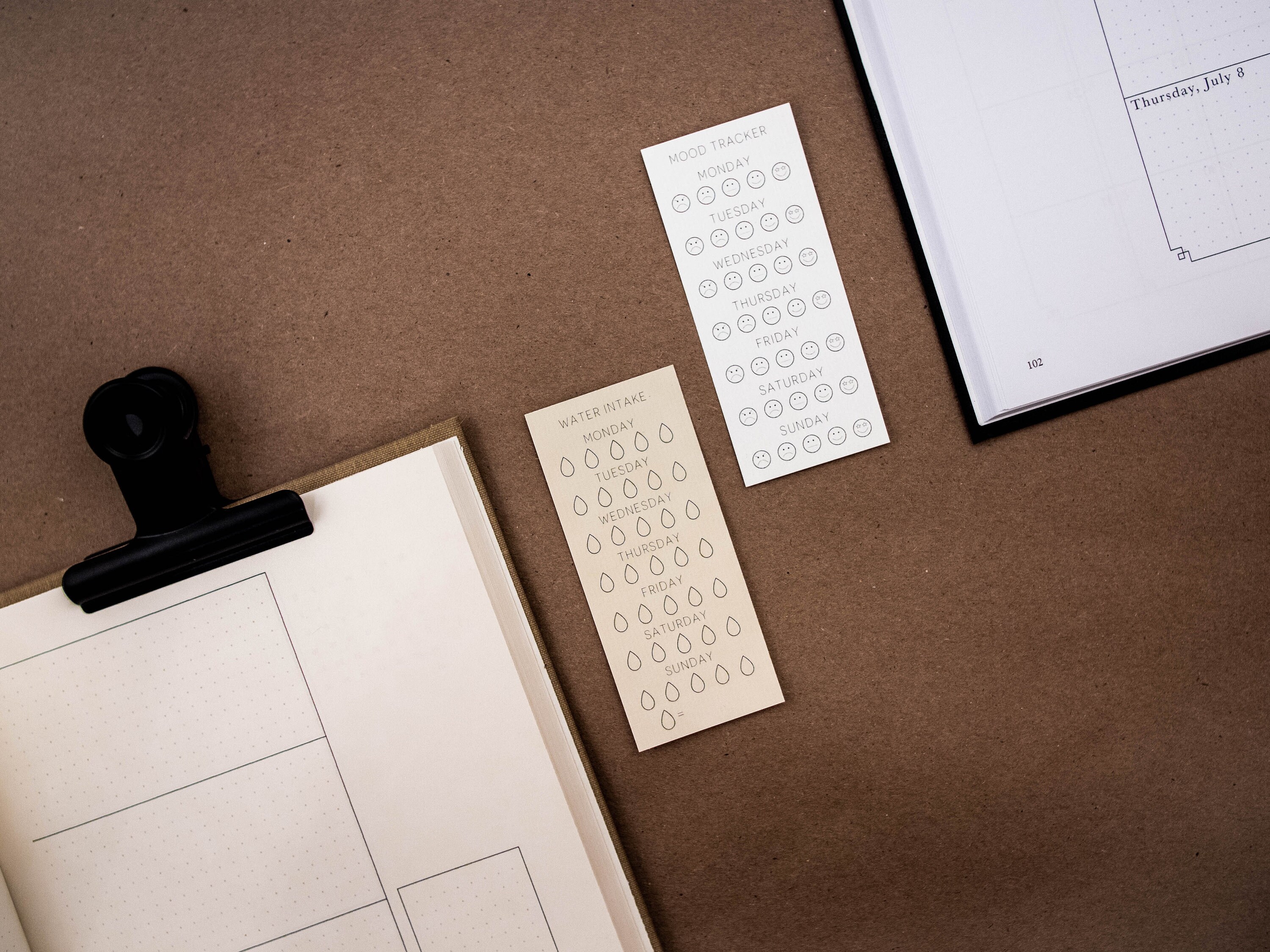 Minimalist Bullet Journal Tracker Stickers | Mood, Sleep, Water - Etsy