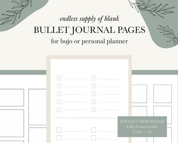 Planner & Journal Bundle for Digital Download Bullet Journal | Etsy