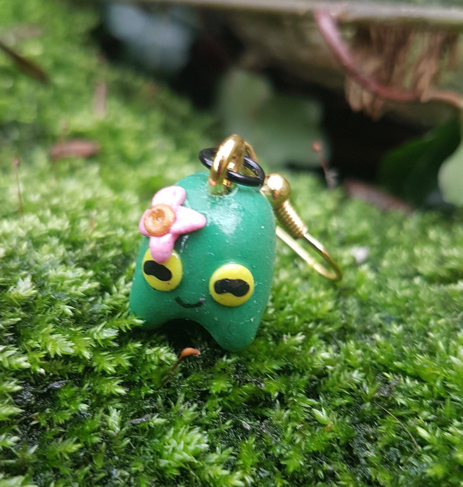 Cute Cottagecore Frog Earrings With Tiny Pink Flowers - Etsy