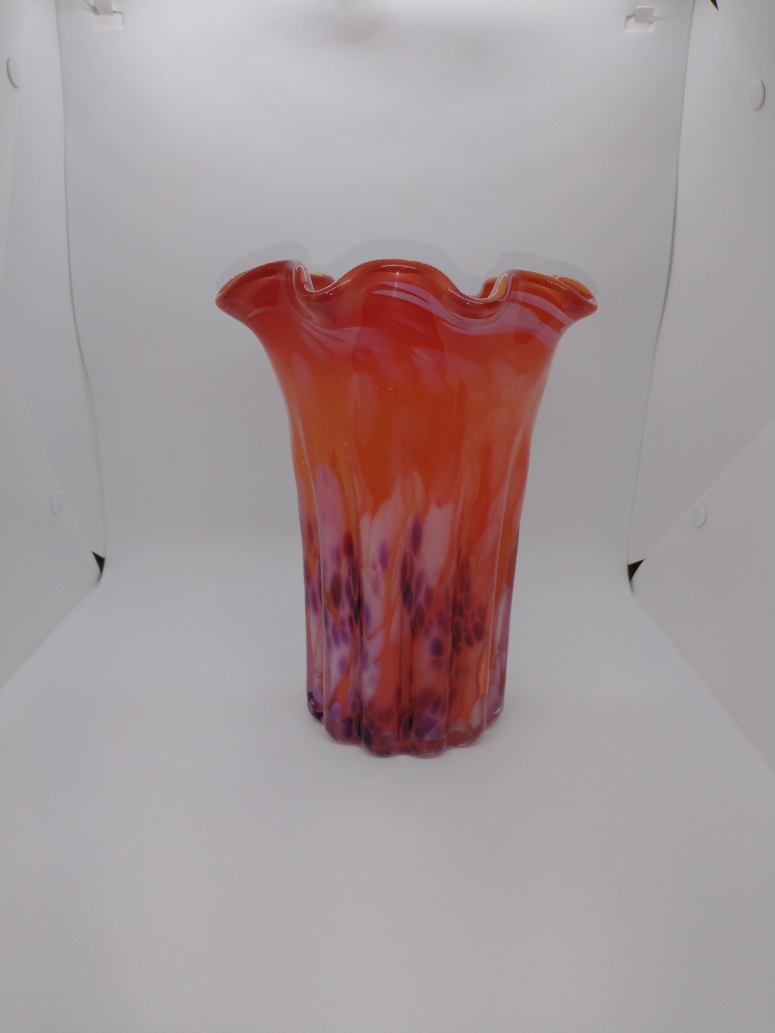 Red Glass Vase Crystal Glass Hand Blown Glass Flower Vase Home Decor - Etsy