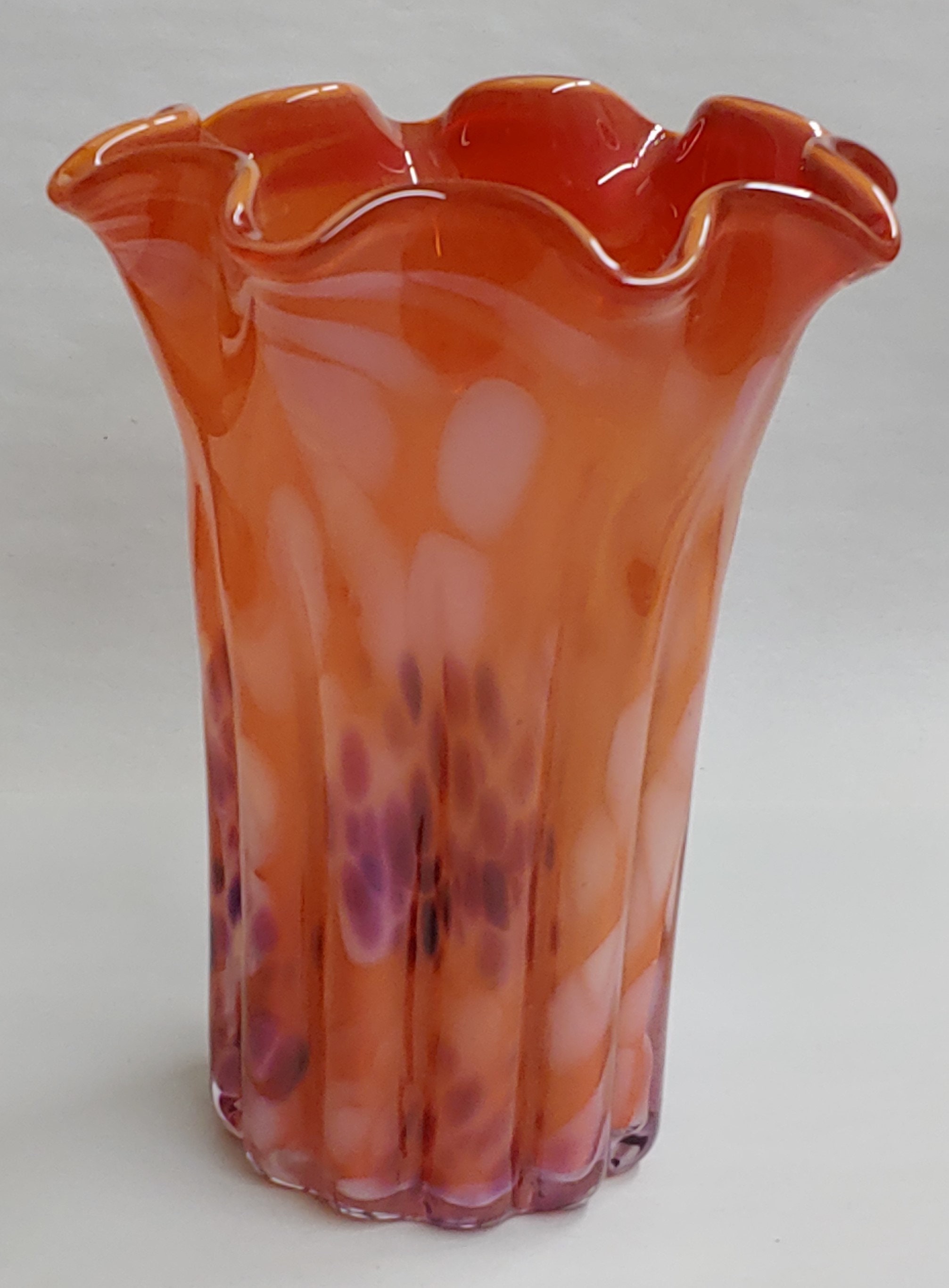 Red Glass Vase Crystal Glass Hand Blown Glass Flower Vase Home Decor - Etsy