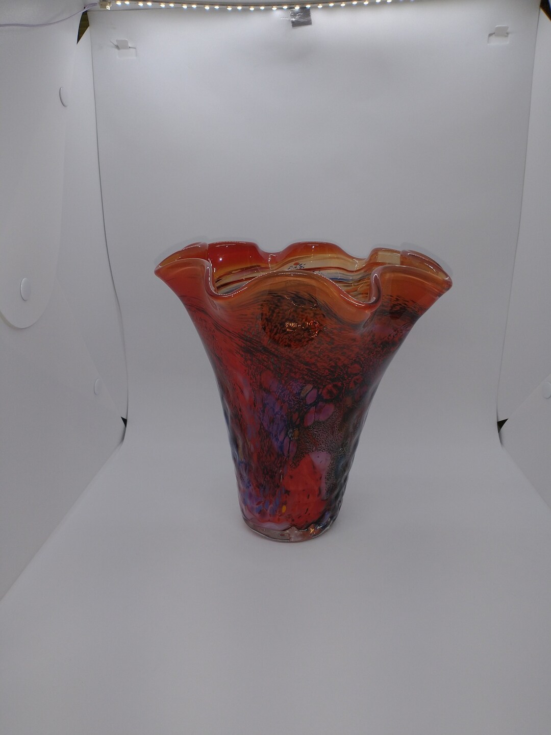 Red Glass Vase Crystal Glass Vase Hand Blown Glass Home Decor Gift - Etsy