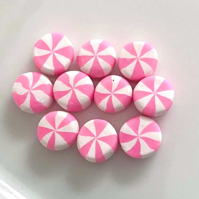 Tiny Fake Peppermint Candy / Set of 10 / Christmas - Etsy