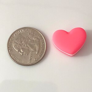 Mini Dark Pink Heart Macaron / Set of 5 / Faux Cookie Cabochon / Candy ...