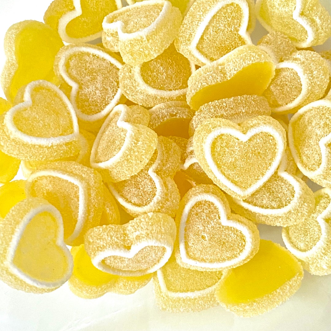 Yellow Sugared Heart Fake Candy / Set of 5 Mini Candies / Fake - Etsy