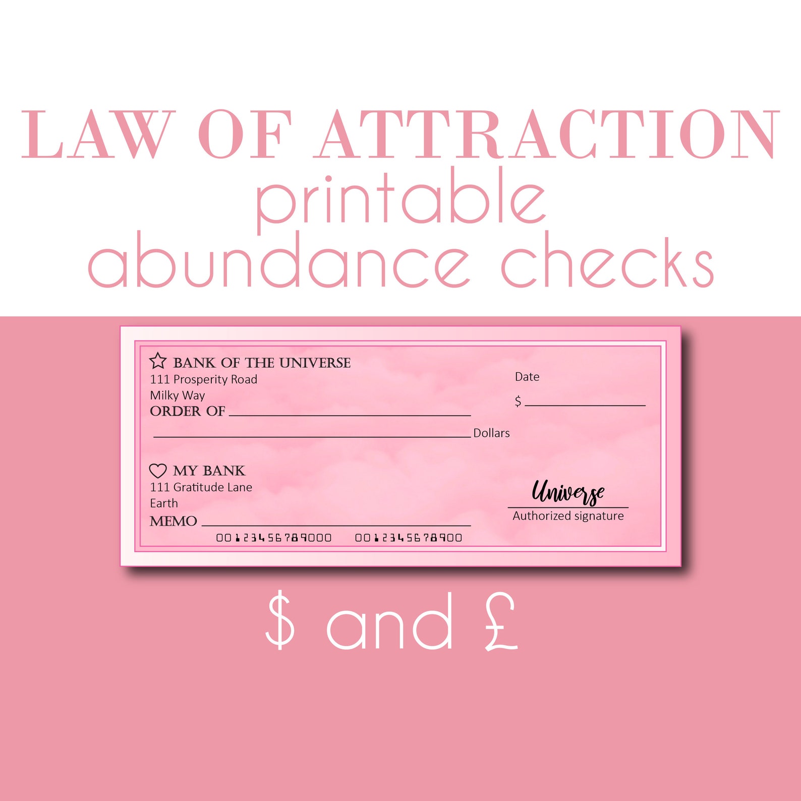 Abundance Checks, Universe Checks, Abundance Cheques, Manifestation ...