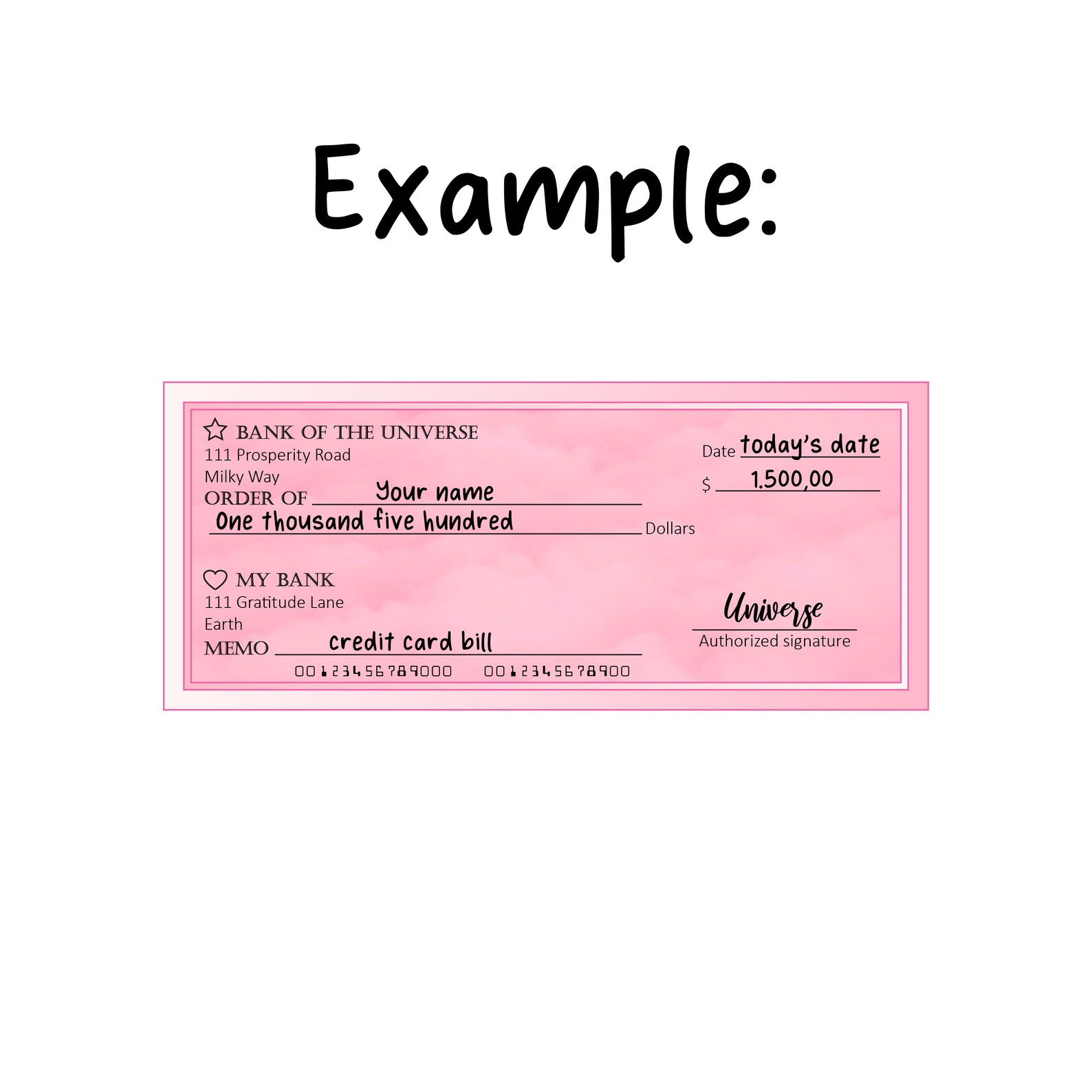 Abundance Checks, Universe Checks, Abundance Cheques, Manifestation ...