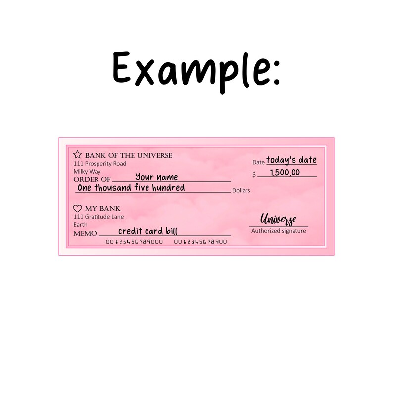 Abundance Checks, Universe Checks, Abundance Cheques, Manifestation ...