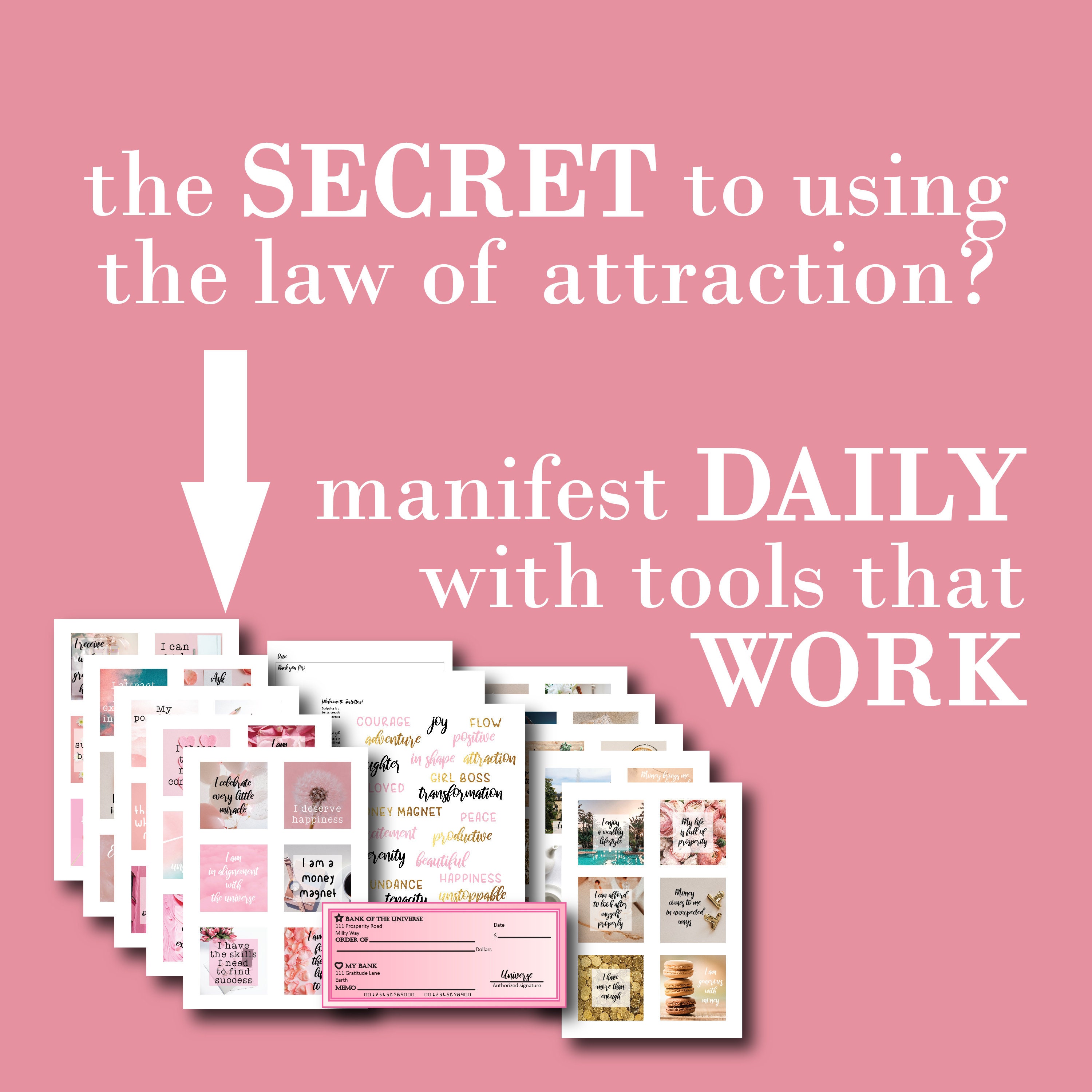 Manifesting Bundle Vision Board Kit Affirmation Cards | Etsy