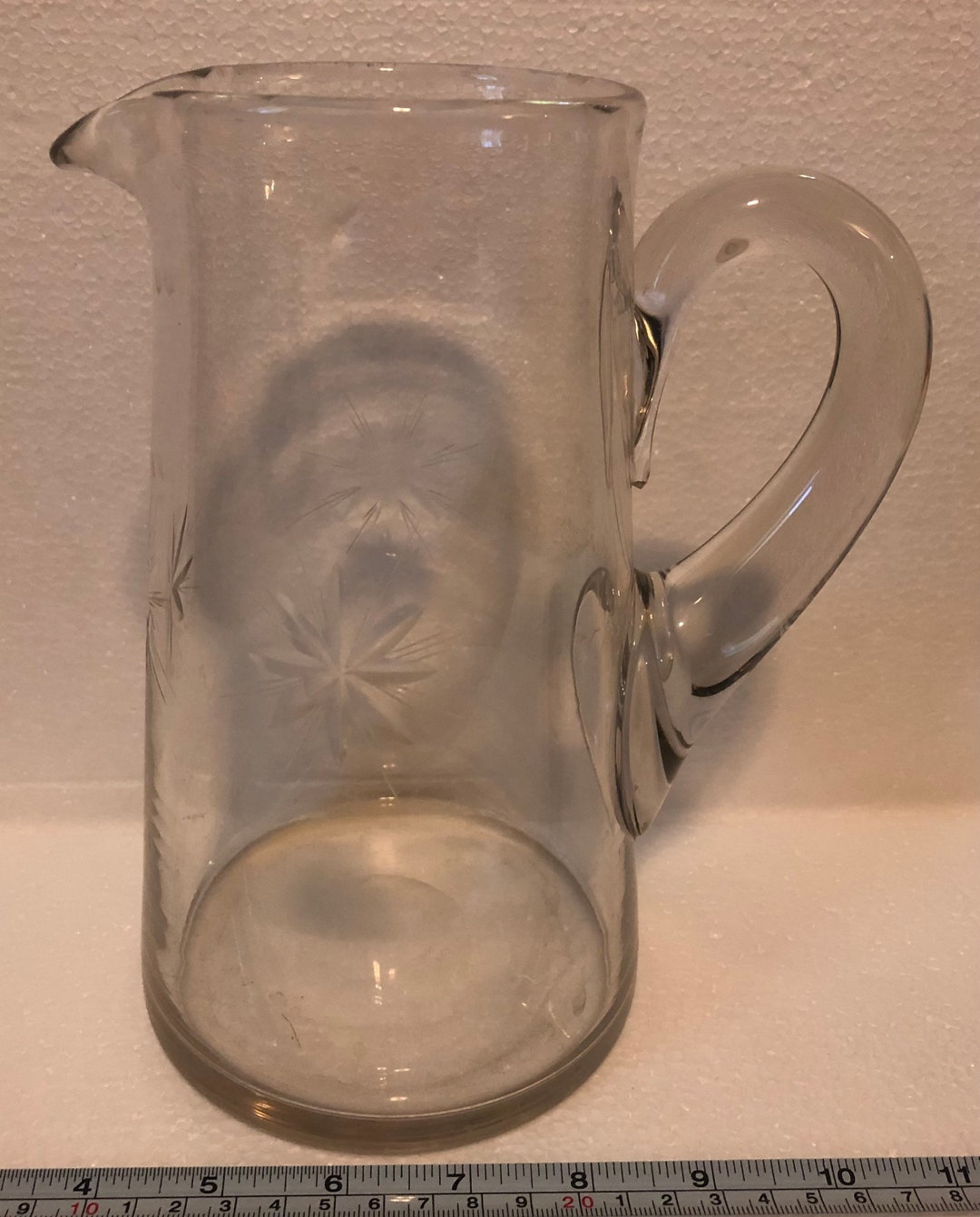 Vintage Clear Glass Starburst Pitcher Star - Etsy