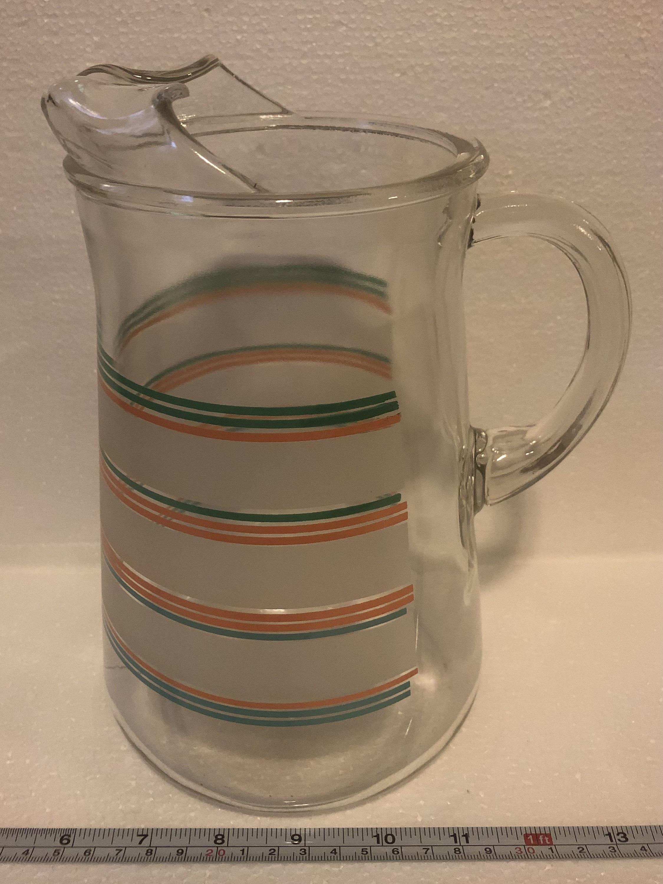 Vintage Libbey Striped Glass Pitcher Frosted Summer - Etsy