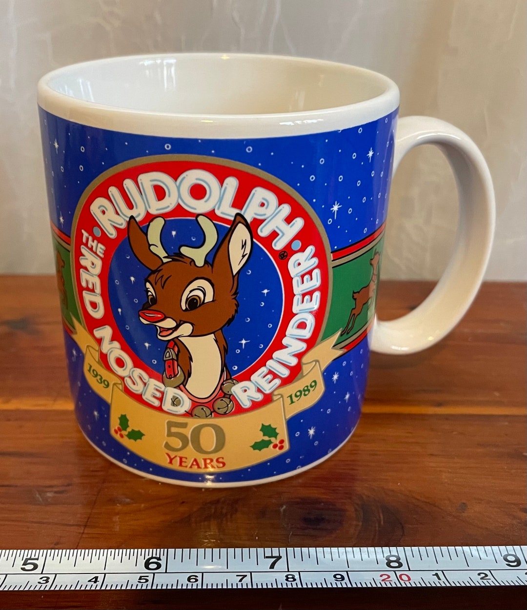 Vintage Rudolph the Red Nosed Reindeer 50 Years Mug Cup 1989 Christmas ...