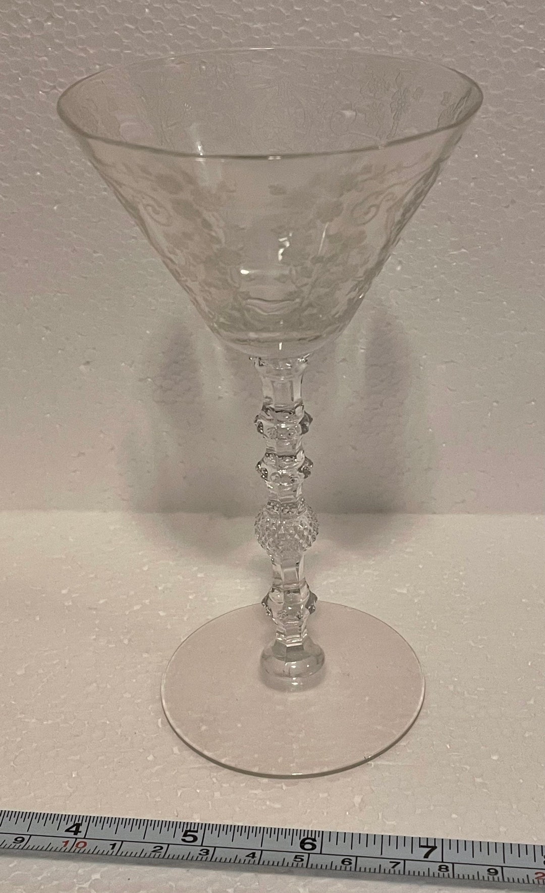4 Vintage Cambridge Clear Glass Diane Etched Cup Wine - Etsy