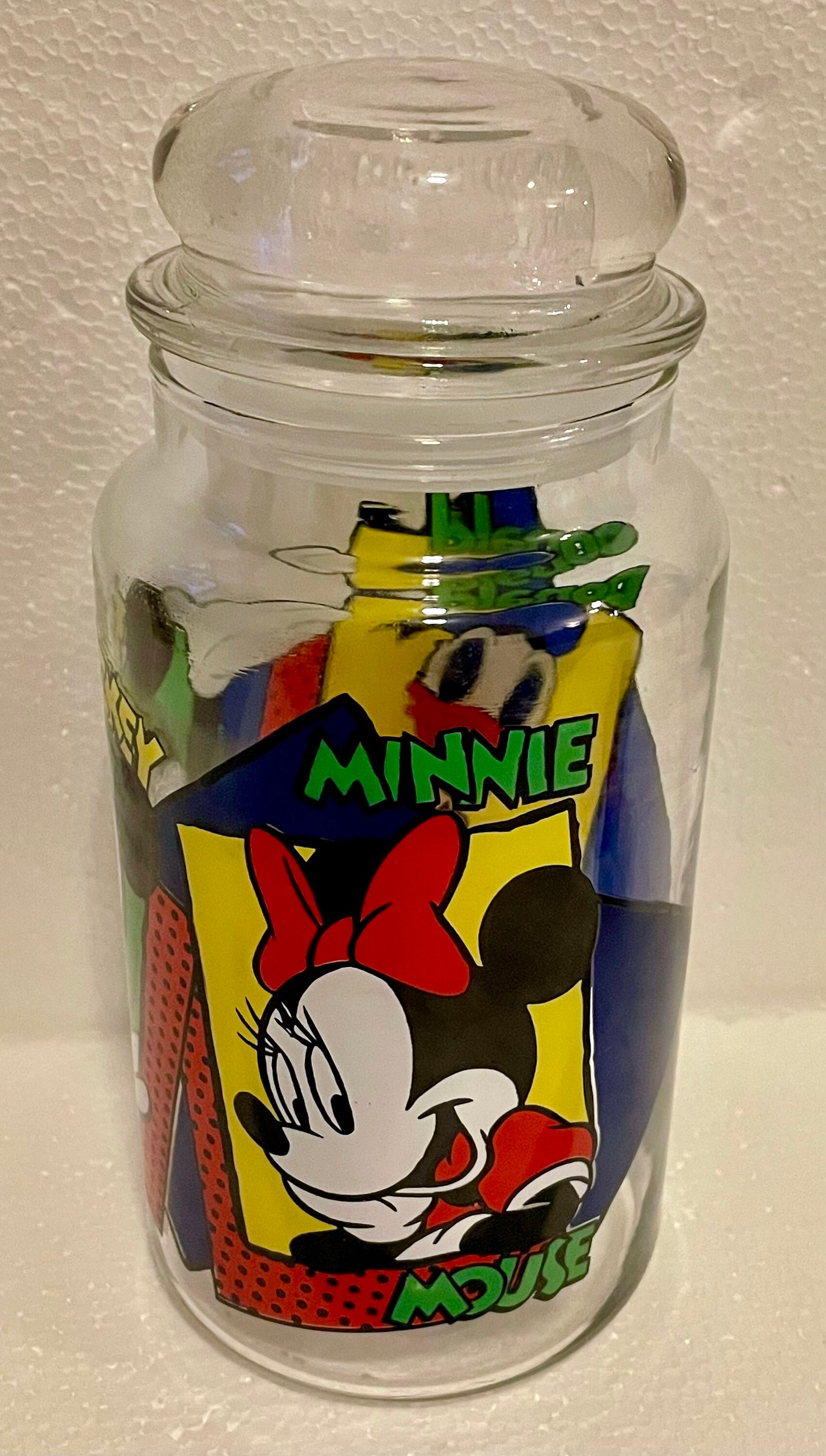 Vintage Disney Glass Candy Jar Mickey Mouse Minnie Donald Duck - Etsy