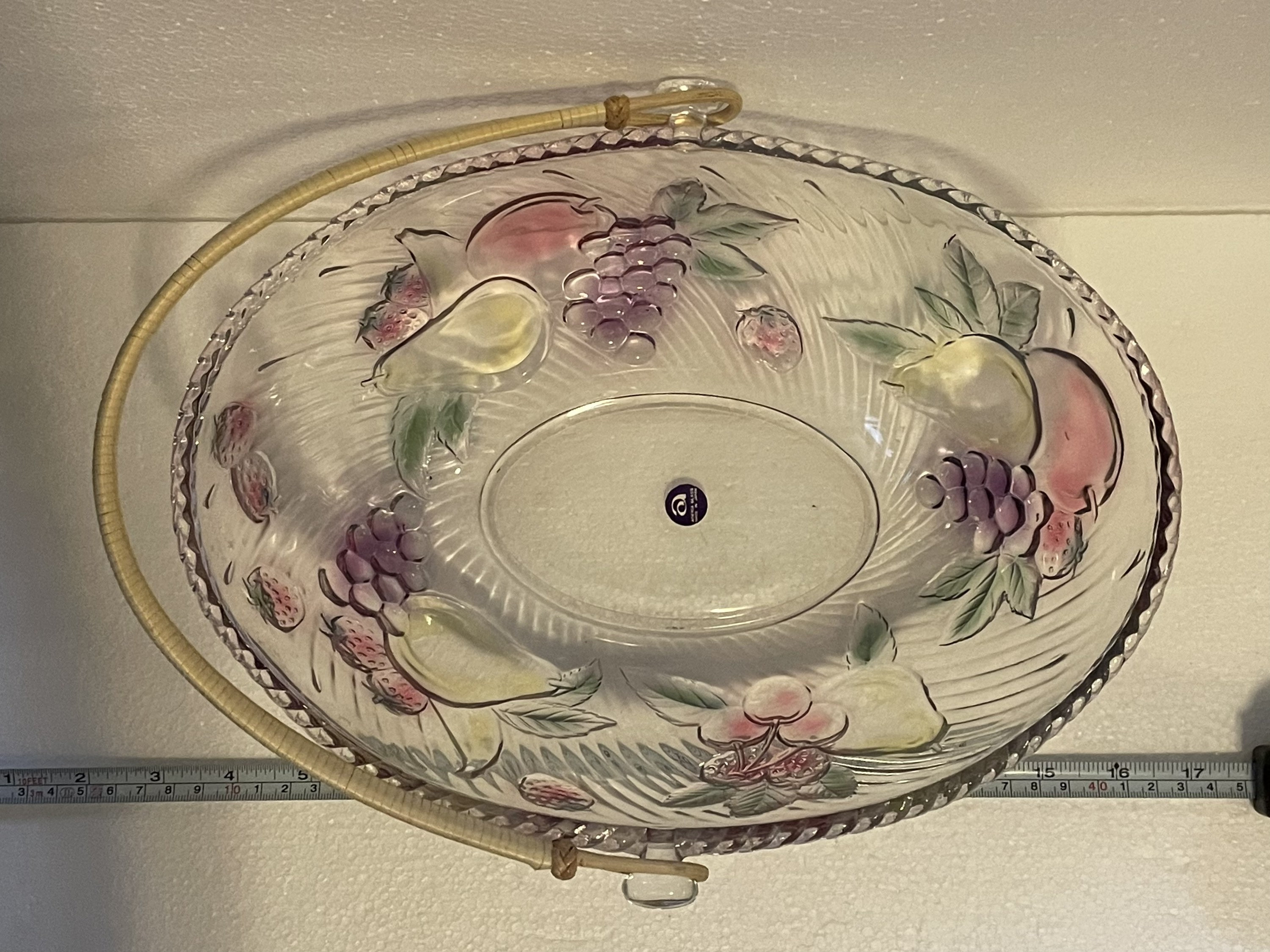 Vintage Aderia Colored Glass Fruit Bowl Basket Japan - Etsy