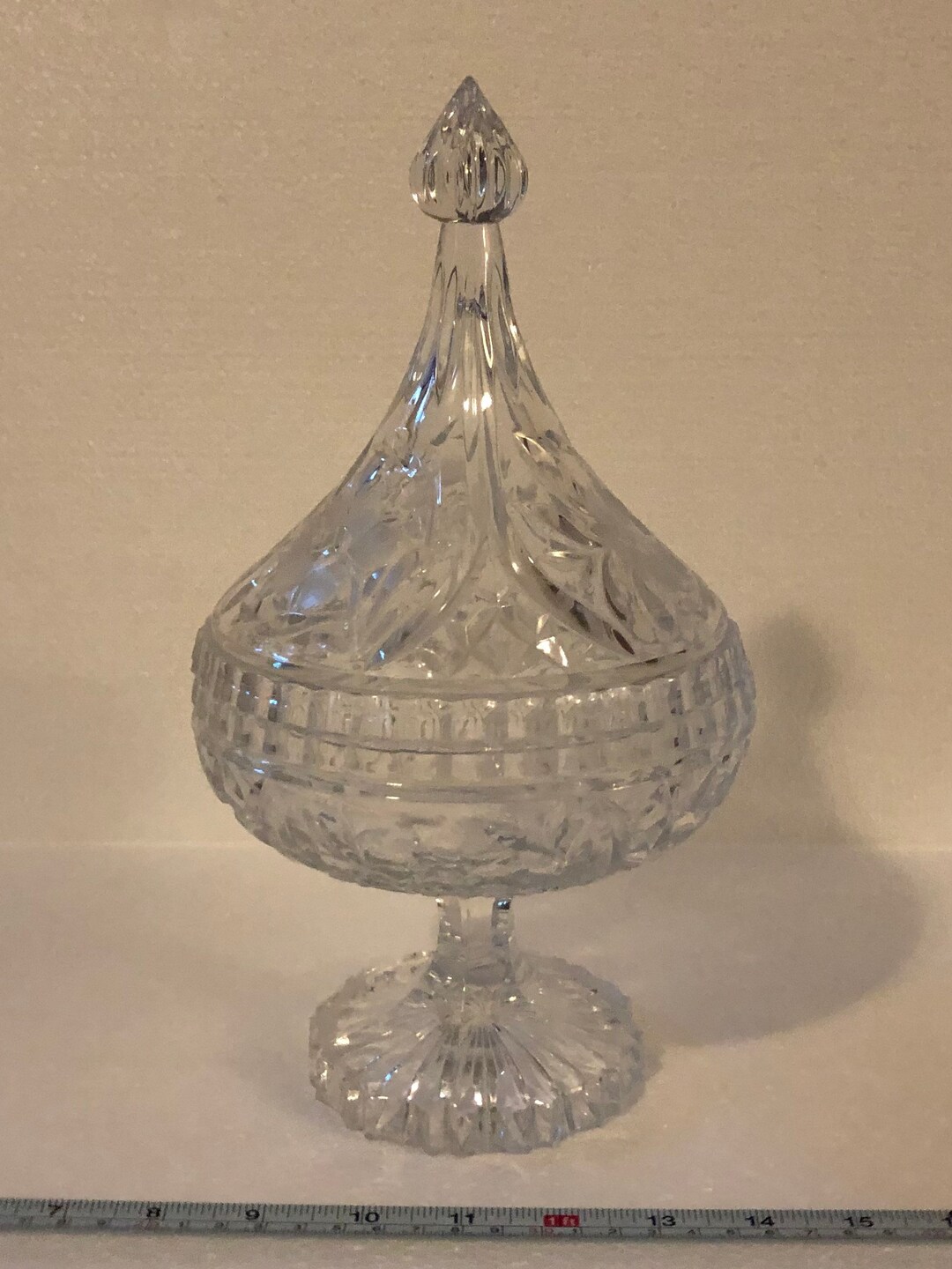 Vintage Large Candy Dish Clear Glass Lid Heavy - Etsy