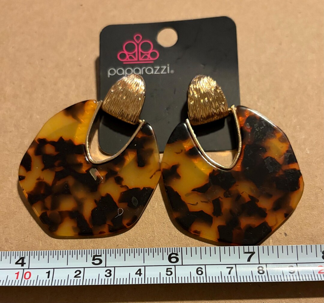 New Paparazzi My Animal Spirit Brown Acrylic Earrings Jewelry - Etsy