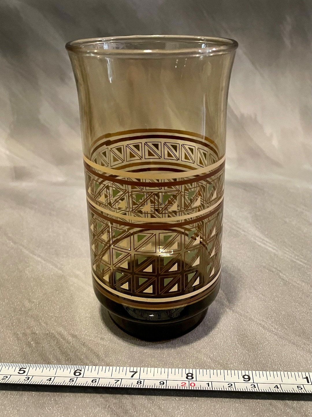 Vintage Retro Mod Brown Glass Cup Pattern MCM - Etsy