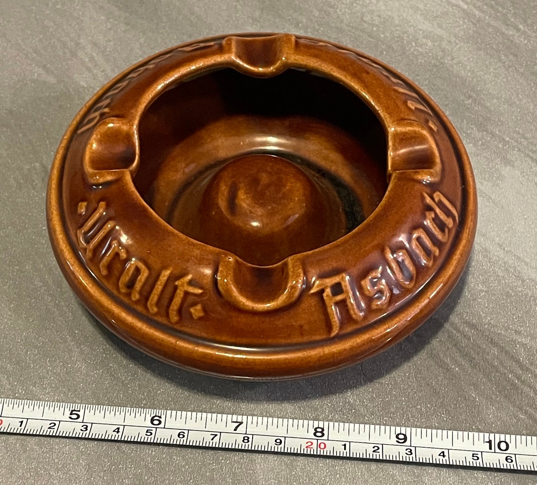 Vintage Brown German Asbach Uralt Ceramic Ashtray RARE - Etsy