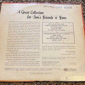 Vintage Good N Country Jim Reeves Vinyl Record Album 1963 - Etsy