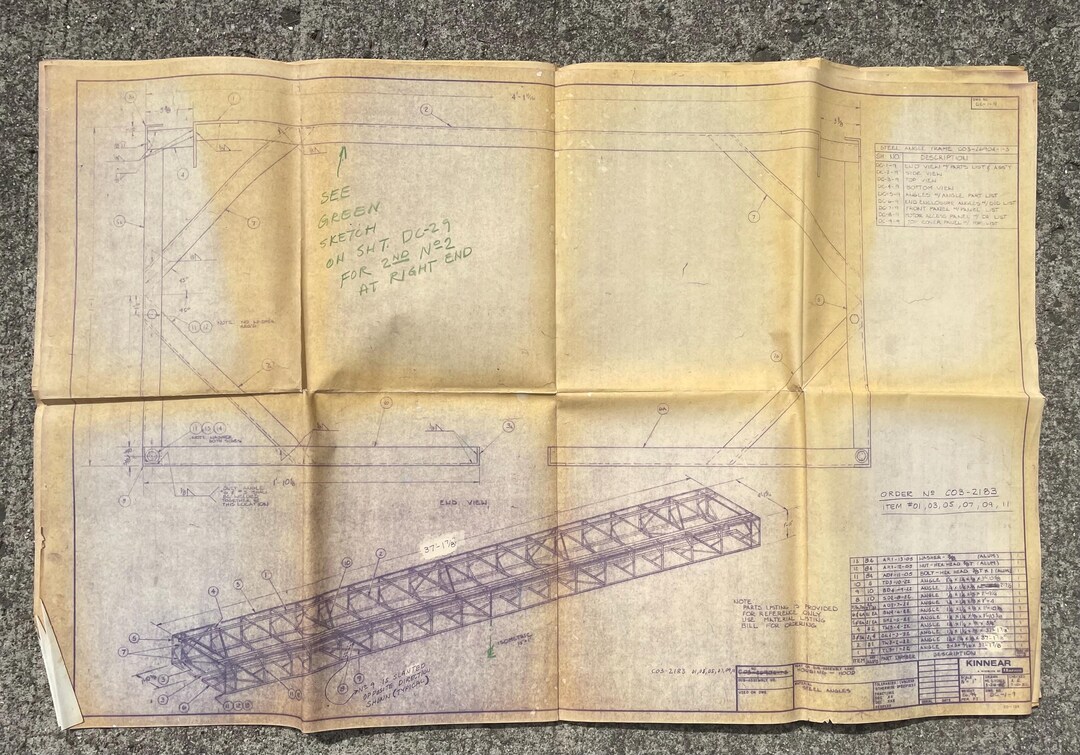 Vintage Bridge Blueprints 22” X 33.5” Kinnear March 1982 Drawn by M ...