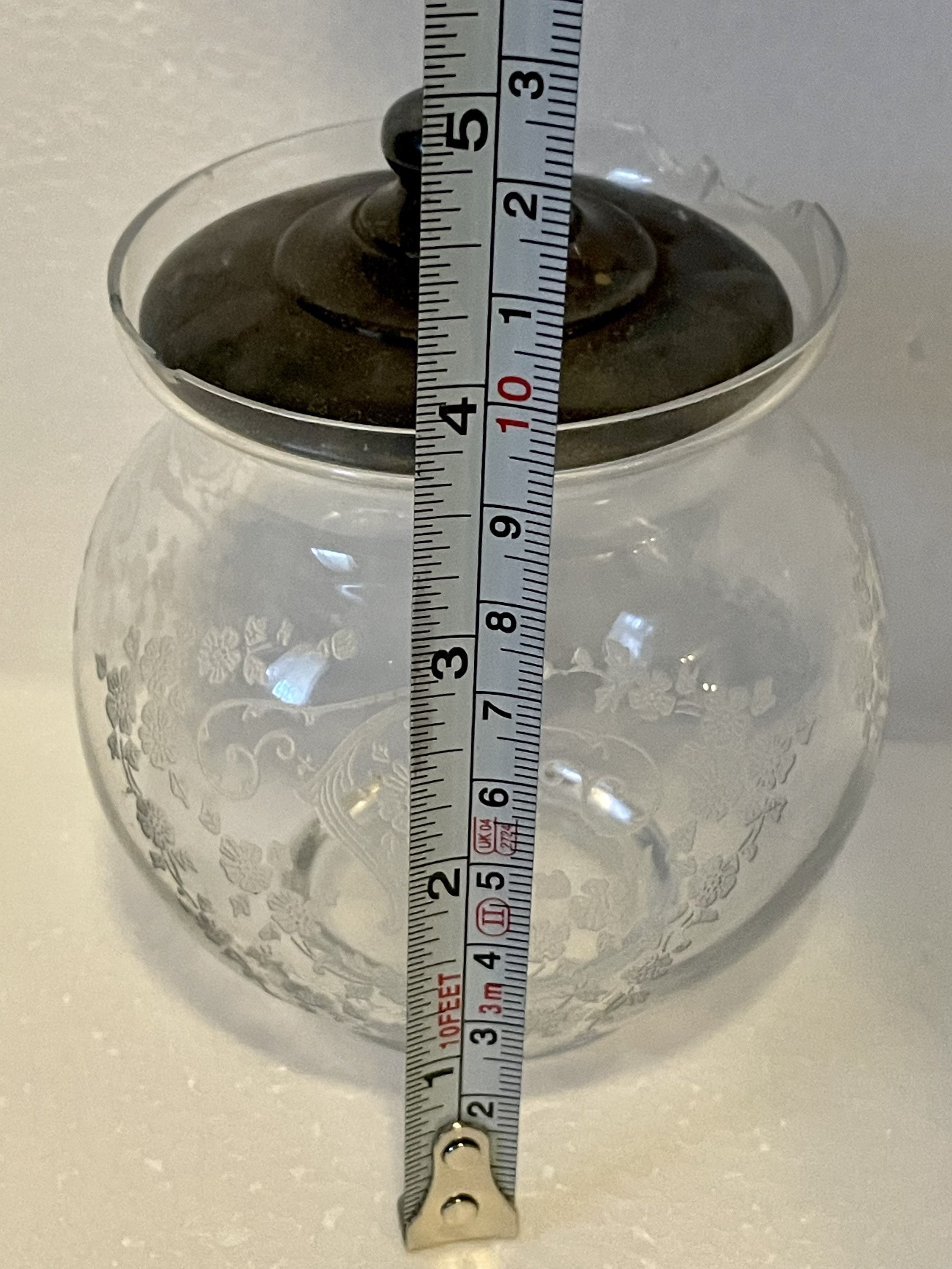 Vintage Cambridge Etched Glass Jam Jelly Jar Mustard Pot Lid Damaged - Etsy