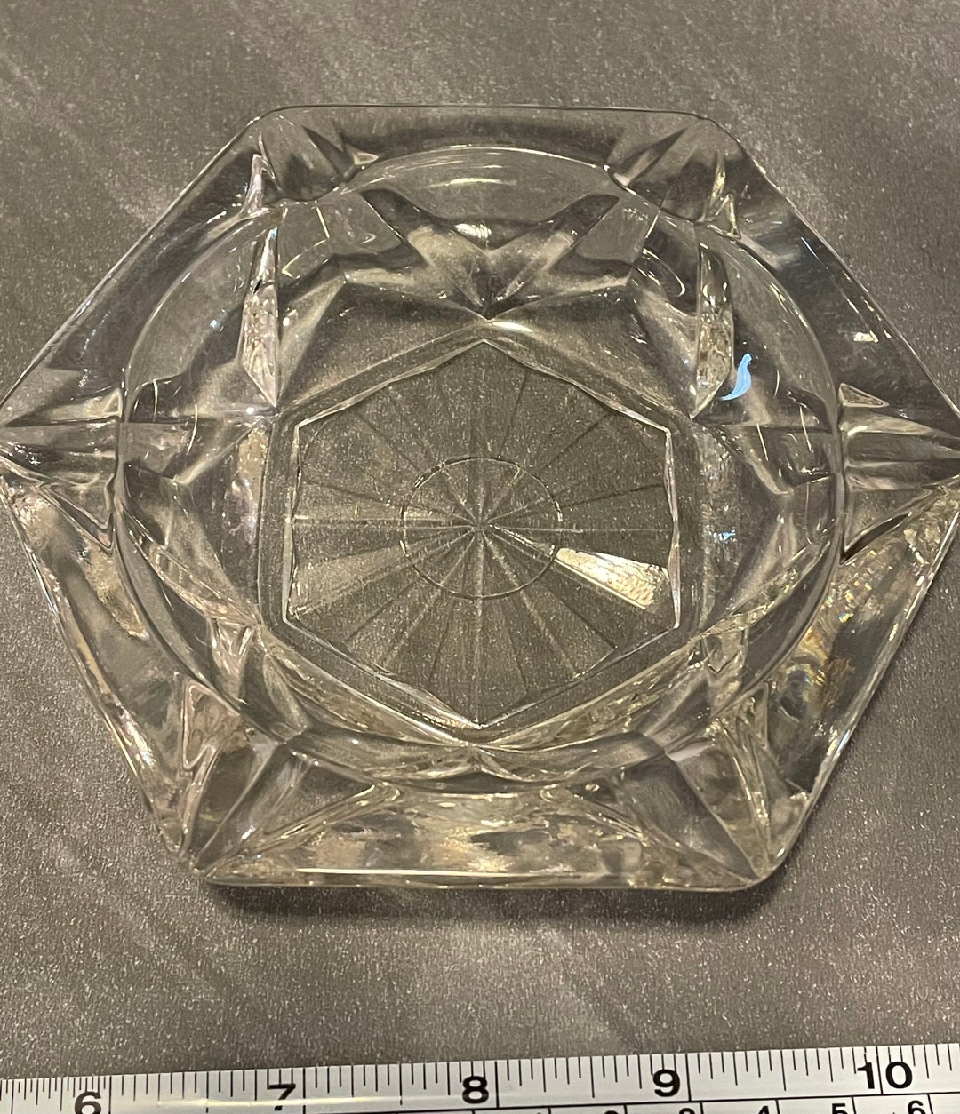 Vintage Hexagonal Star Clear Glass Ashtray - Etsy