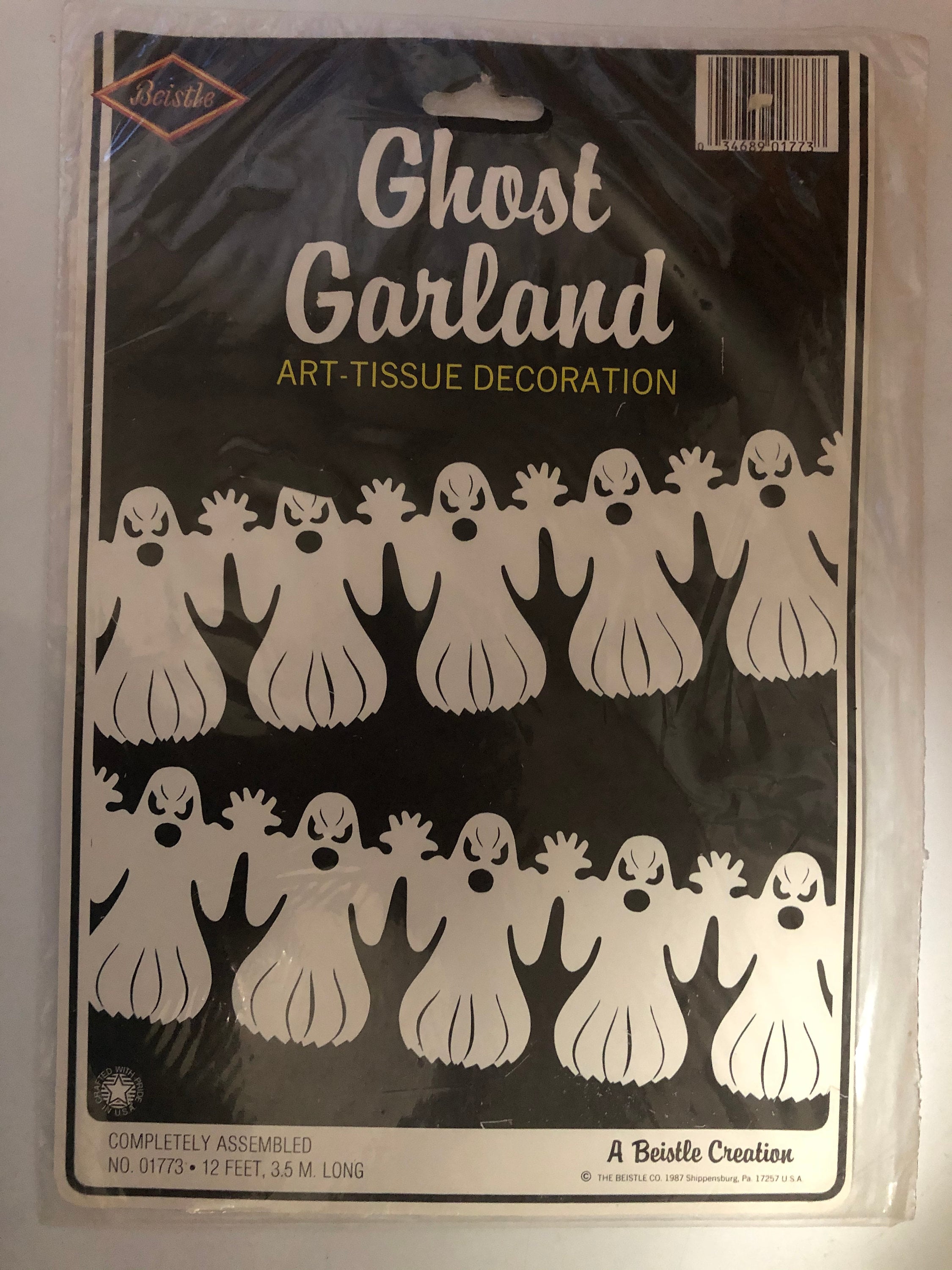 Vintage New Beistle Vintage Ghost Garland Tissue Halloween 1987 NOS - Etsy