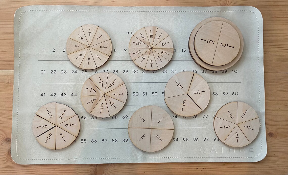 Wooden Fraction puzzle | Etsy