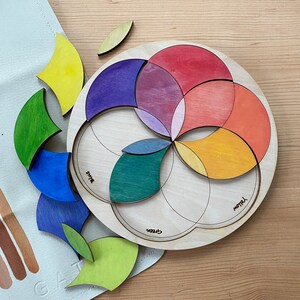 Wooden Color Wheel Puzzle | Etsy