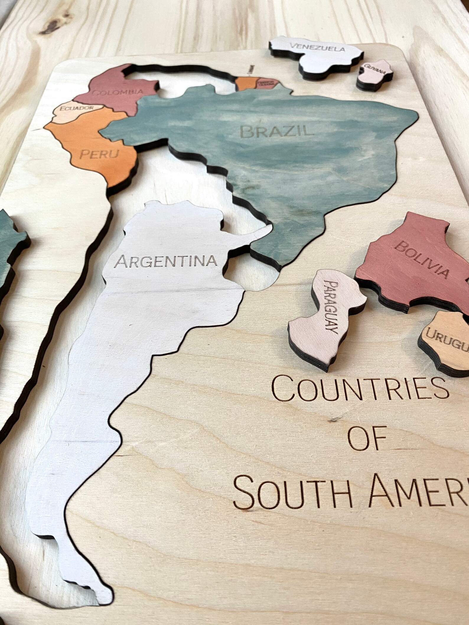 The Countries of South America Puzzle - Etsy Israel
