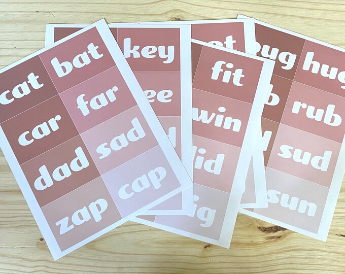 Printable CVC Word Flashcards - Etsy