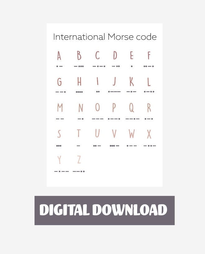 International Morse Code Chart Printable - Etsy Australia