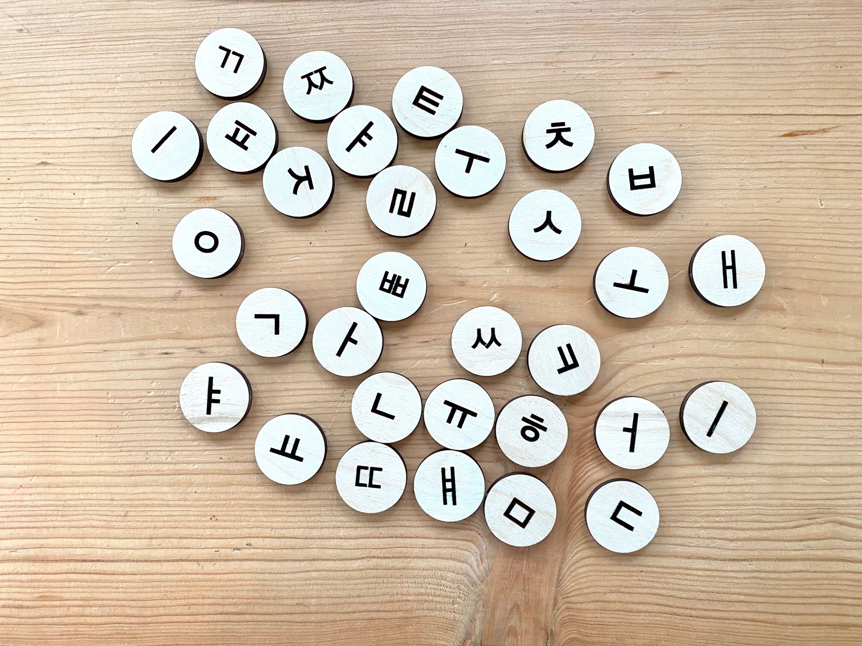 Wooden alphabet coins | Etsy