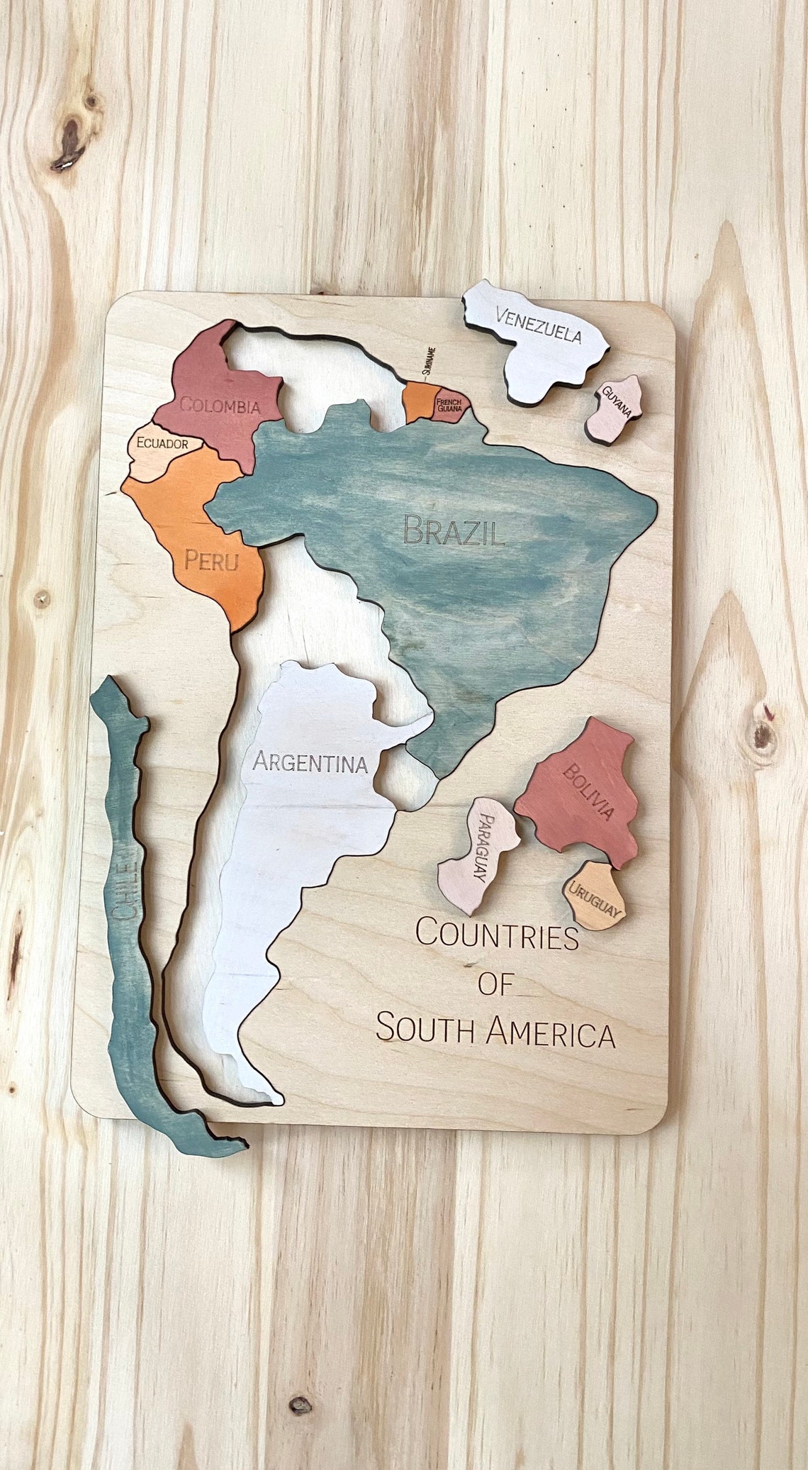 The countries of South America puzzle | Etsy