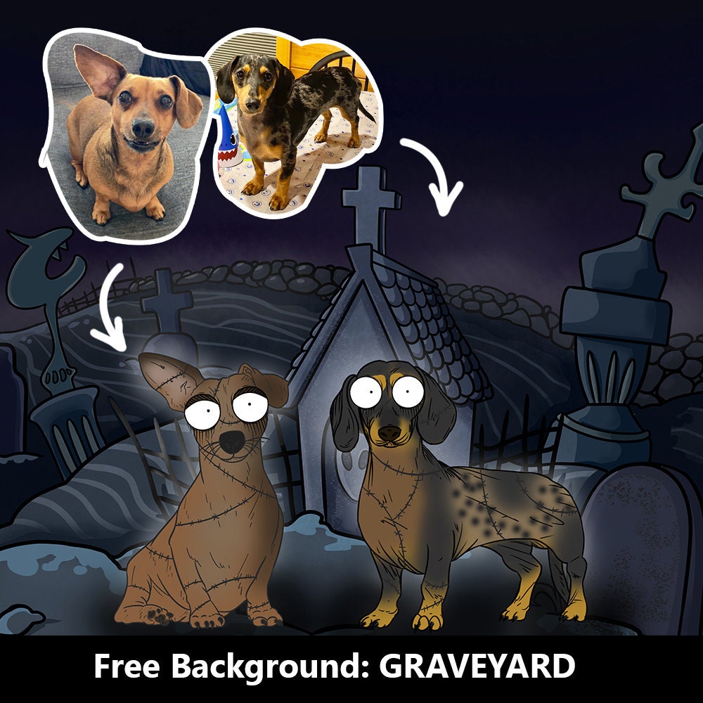 Custom Spooky Pet Digital Portrait - Etsy