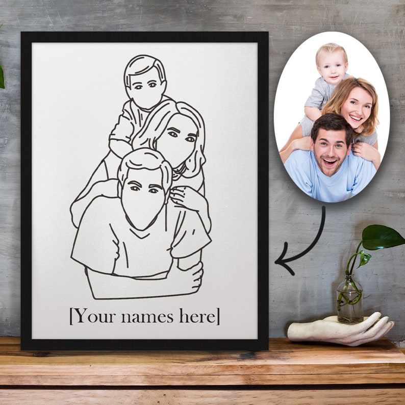 Custom Line Art Portrait – Personalized Family Illustration - Etsy